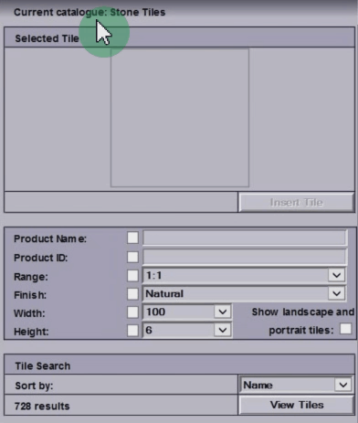Using a Tile catalogue: Searching and selecting a tile – Virtual Worlds