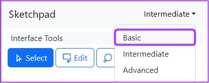 How to navigate the Basic and Intermediate sketchpad modes – Virtual Worlds