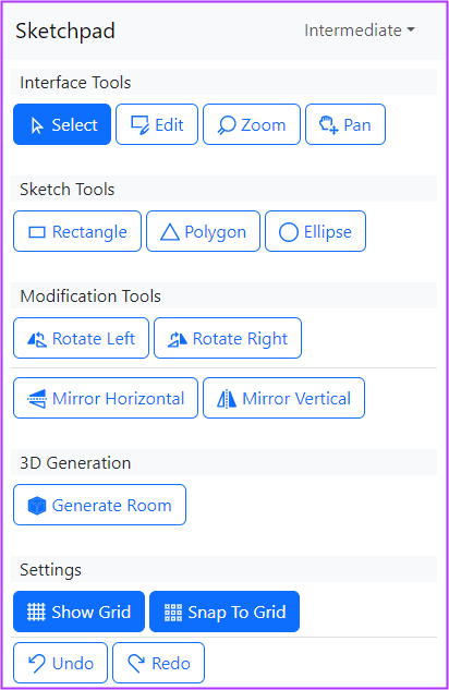 How to navigate the Basic and Intermediate sketchpad modes – Virtual Worlds
