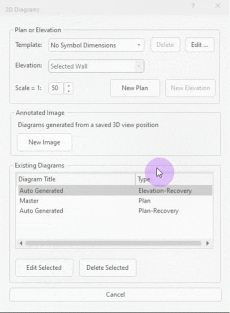How to edit and delete existing 2D diagrams – Virtual Worlds